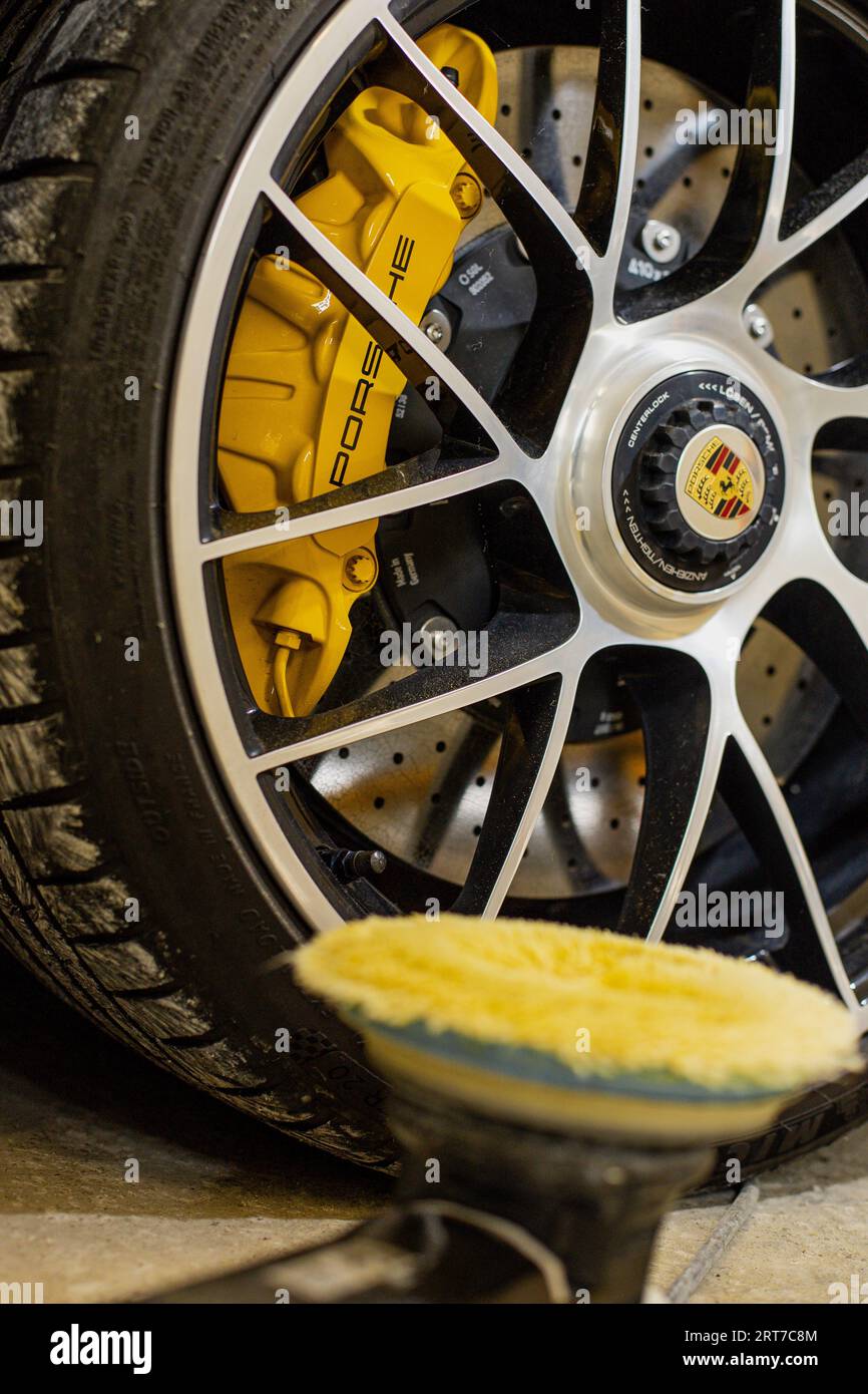 Yellow tire cover hi-res stock photography and images - Alamy