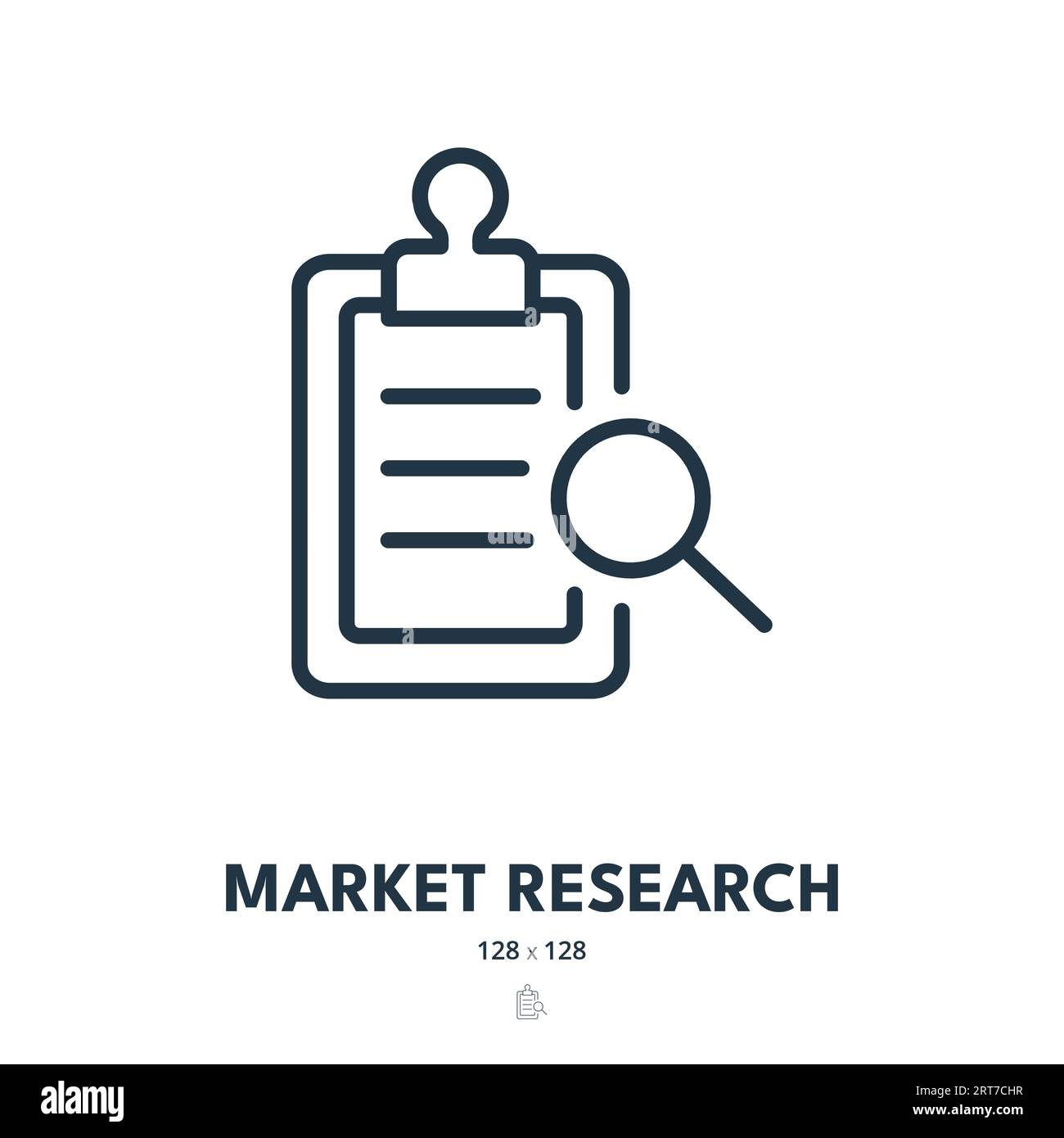 Market Research Icon. Explore, Analysis, Analyzing. Editable Stroke. Simple Vector Icon Stock ...
