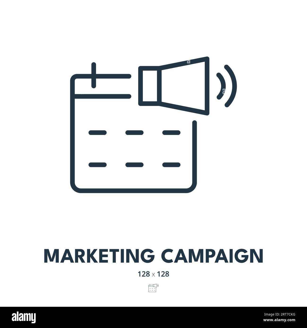 Marketing Campaign Icon. Advertisement, Promotion, Media. Editable ...