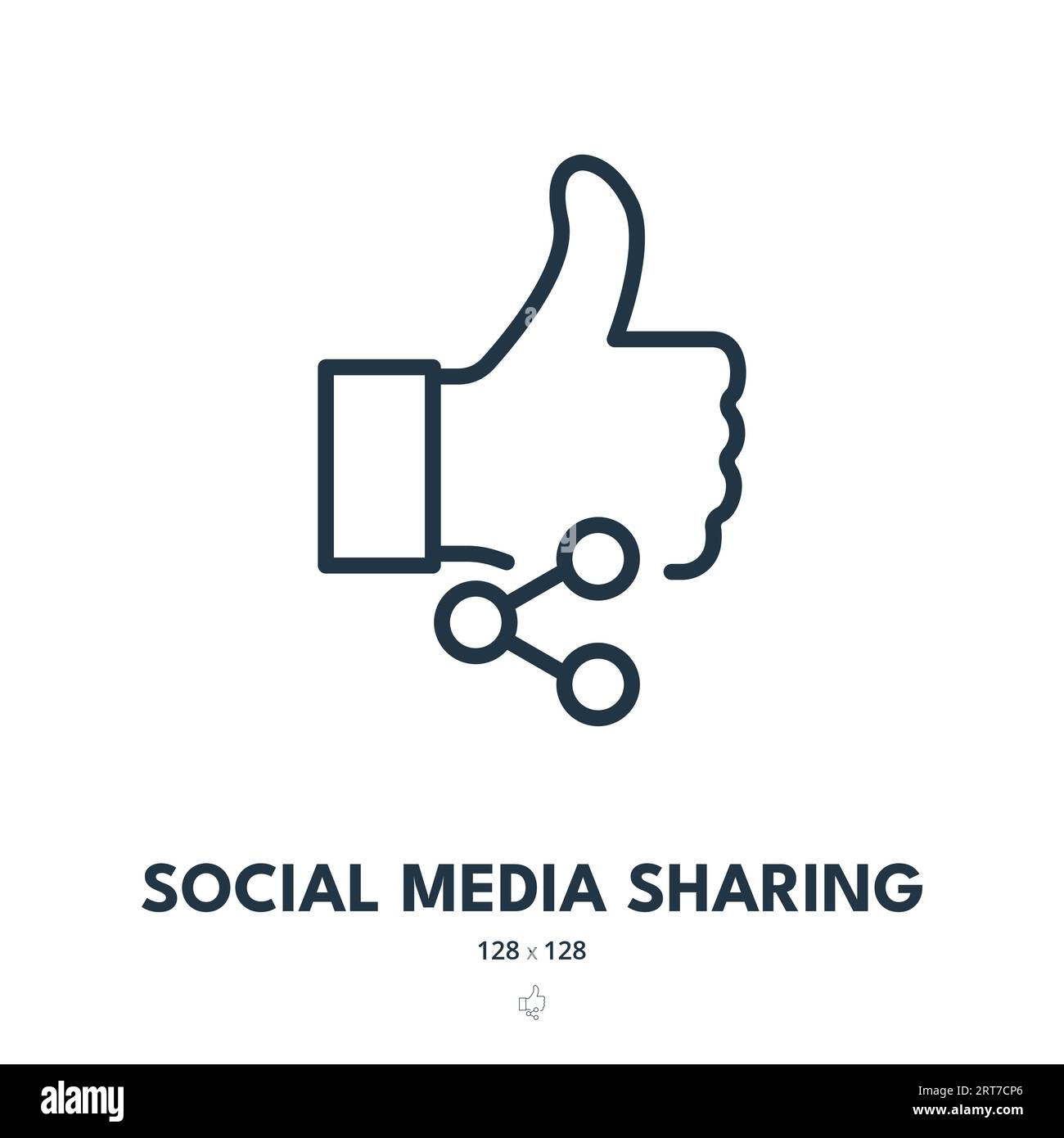 Social Media Sharing Icon. Share, Like, Thumbs Up. Editable Stroke ...