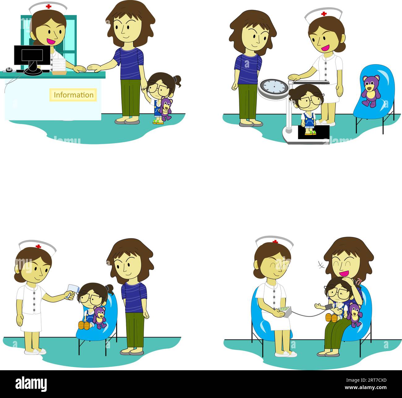 Parent healthcare,kid on medical examination in hospital Stock Vector ...