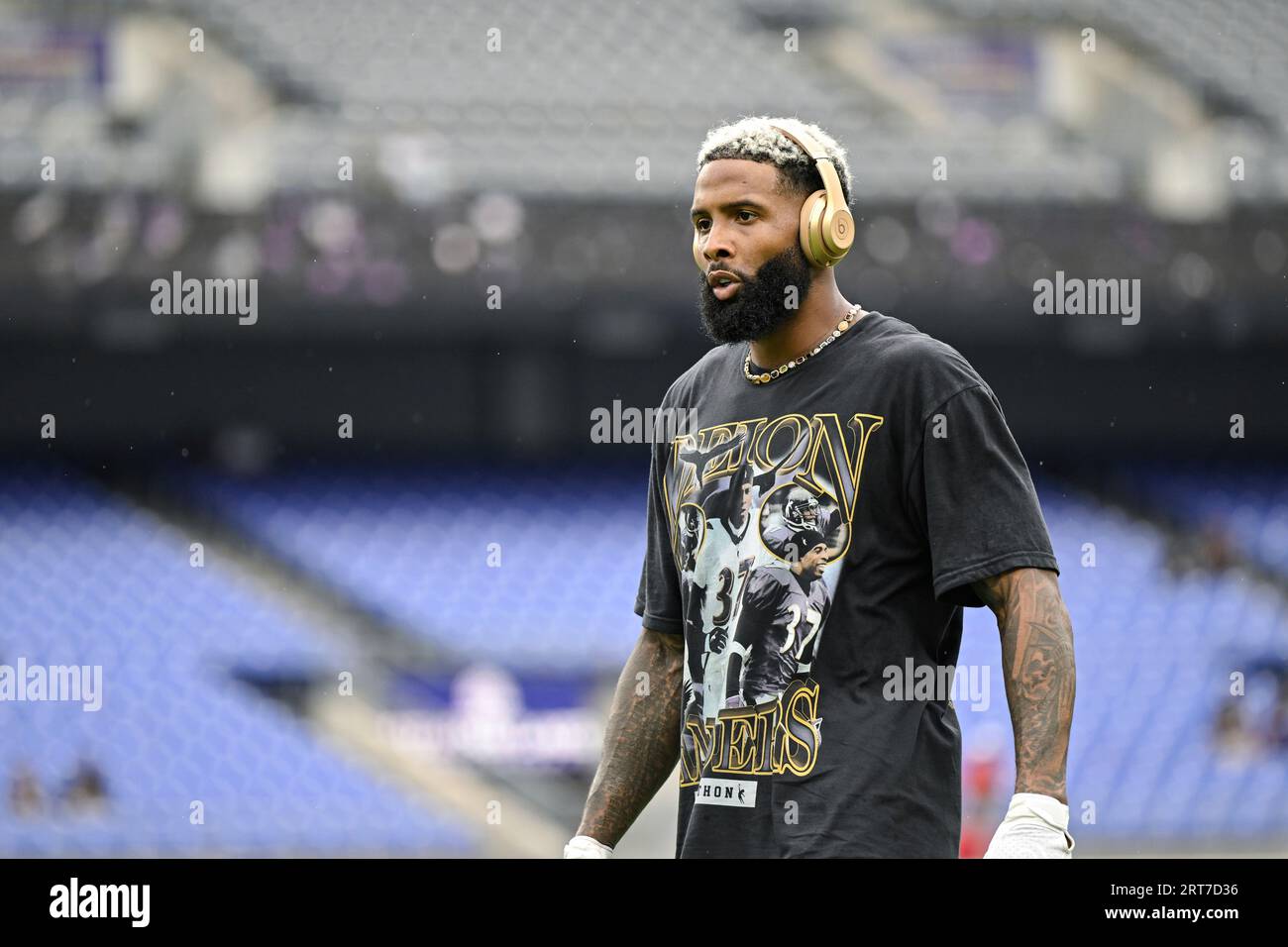 Baltimore Ravens wide receiver Odell Beckham Jr. looks on during pre ...
