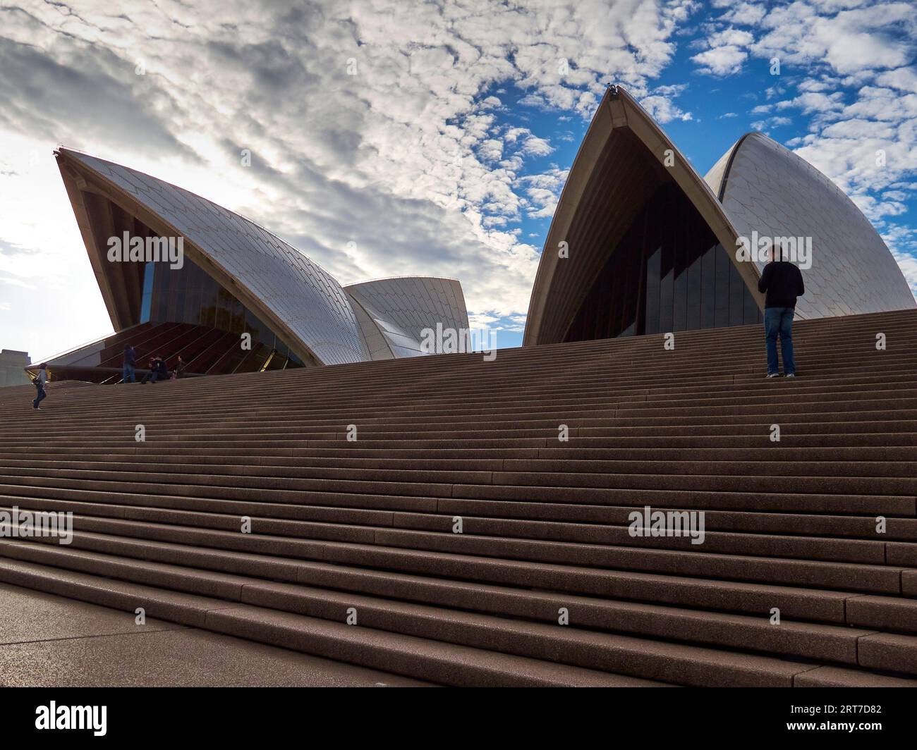 A Few Tourists Early In The Morning On The The Steps Of The Sydney ...