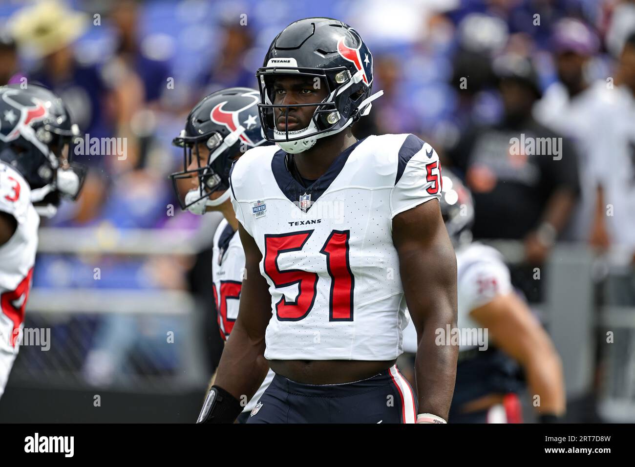 Houston Texans defensive end Will Anderson Jr. (51) looks on during pre ...