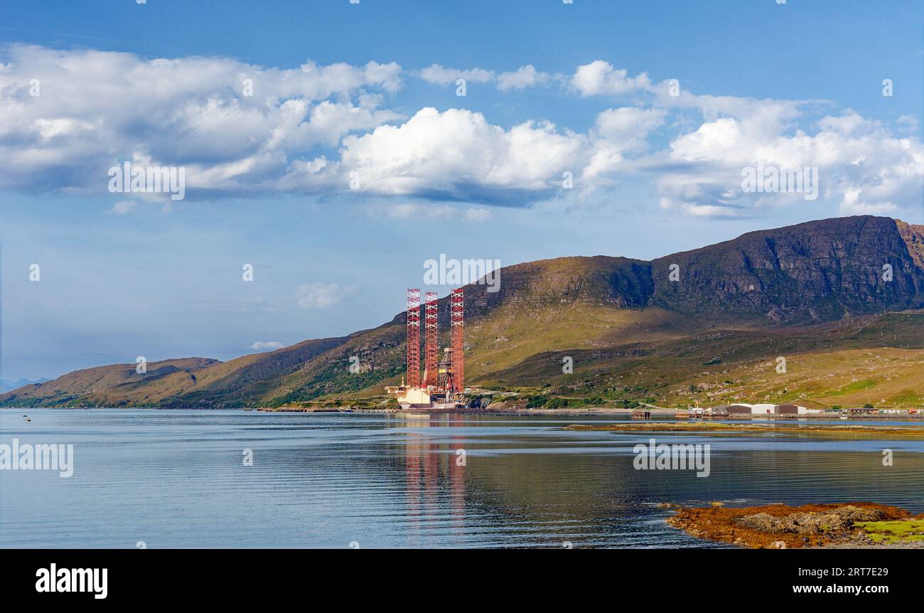 Kishorn Port and Dry Dock Scotland view over the Loch to a rig ...