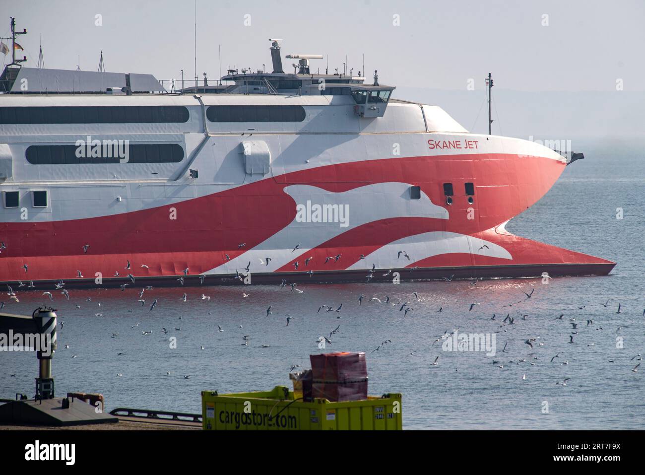 Mukran, Germany. 11th Sep, 2023. The fast ferry "Skane Jet" of the ...
