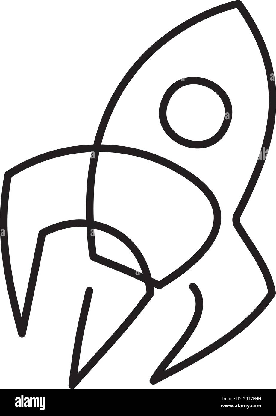 vector rocket one line drawing. start up ideas. flying rocket modern ...