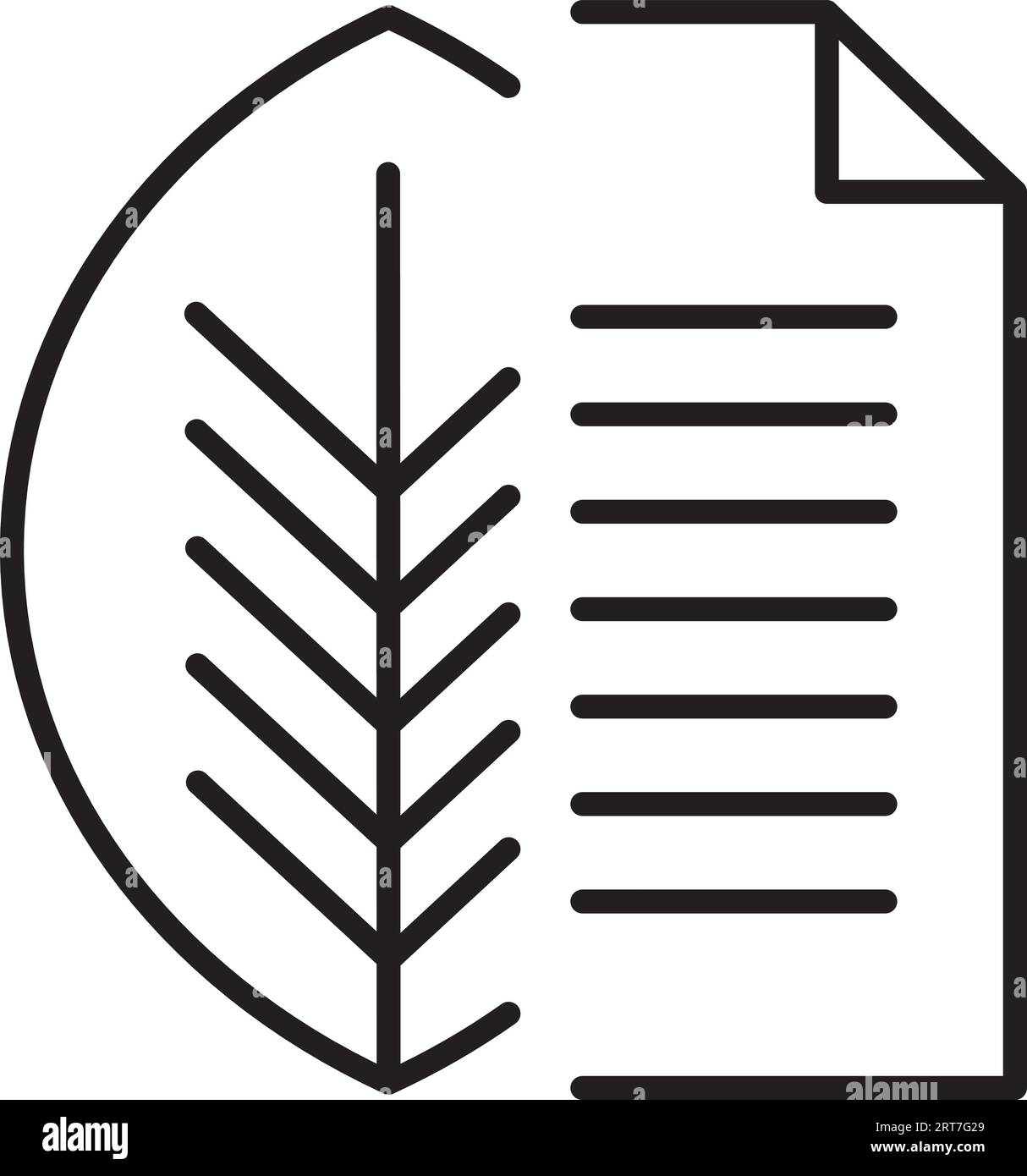 vector paper and leaf. half of paper for saving paper. saving nature ...