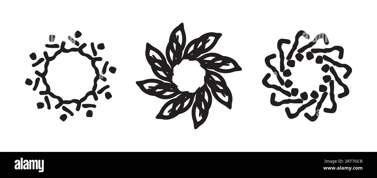 Wreath group in quirky vector style isolated on white background ...