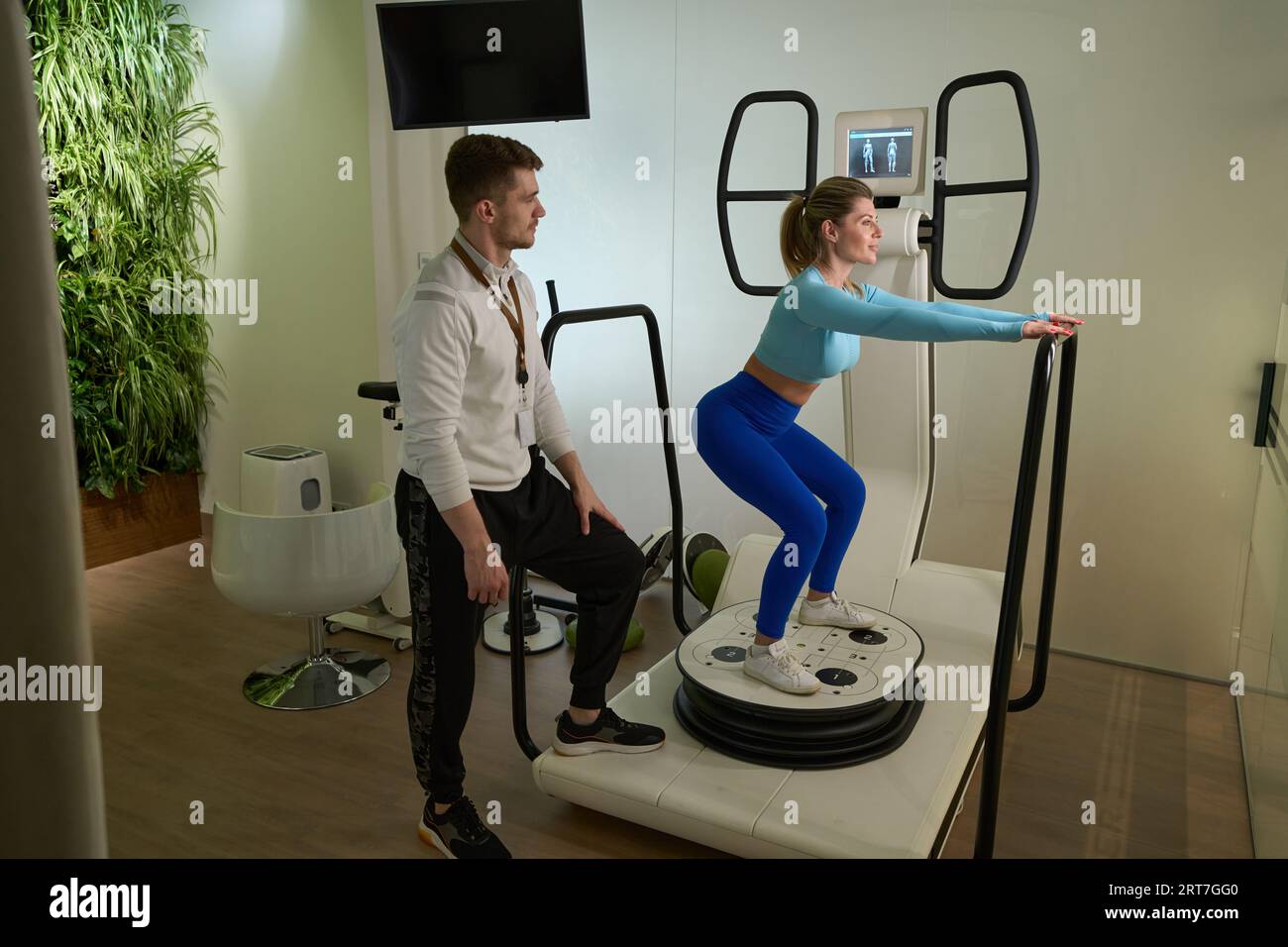 Young employee doing sport hi-res stock photography and images - Alamy