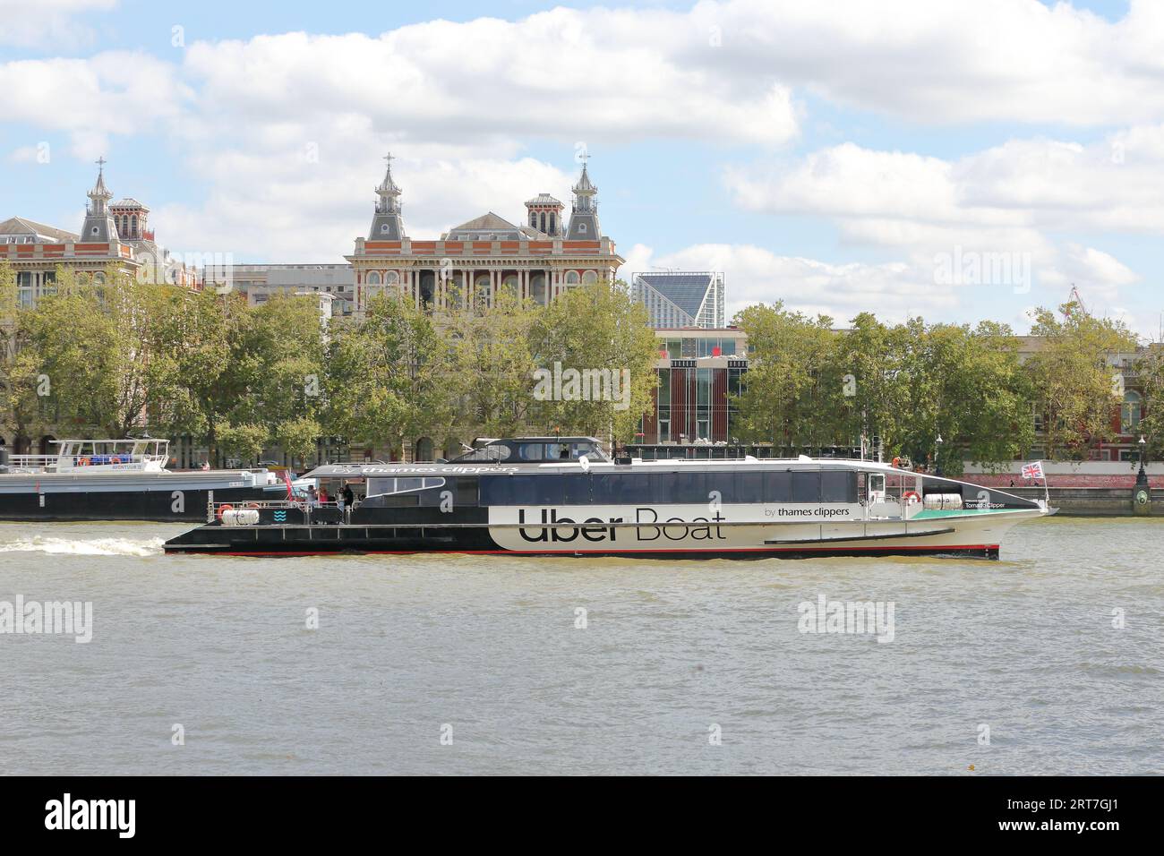 Uber boat on the river Thames, London, UK Stock Photo - Alamy