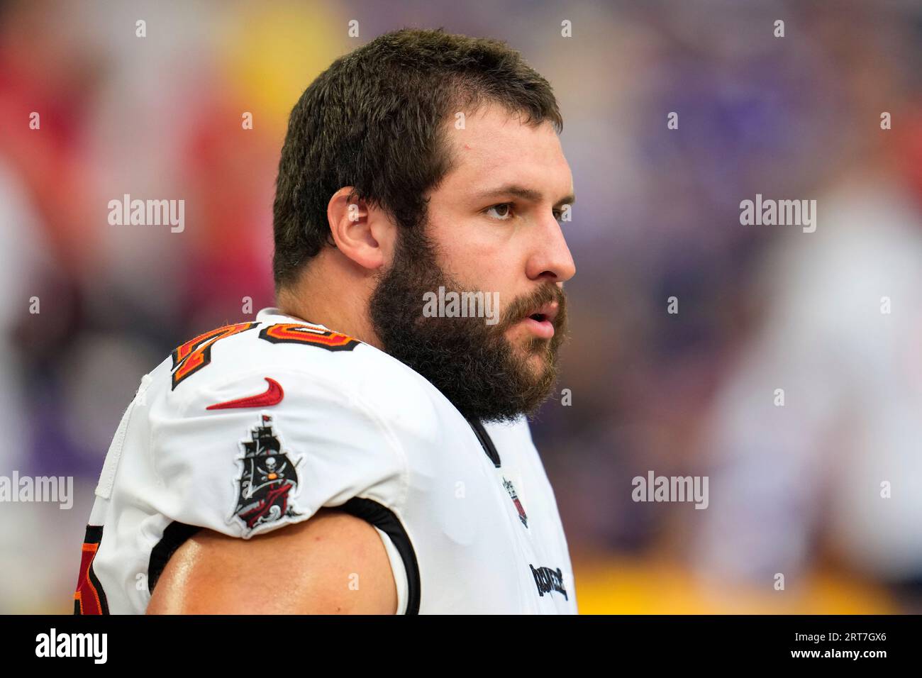 Tampa Bay Buccaneers center Robert Hainsey stands on the field before ...