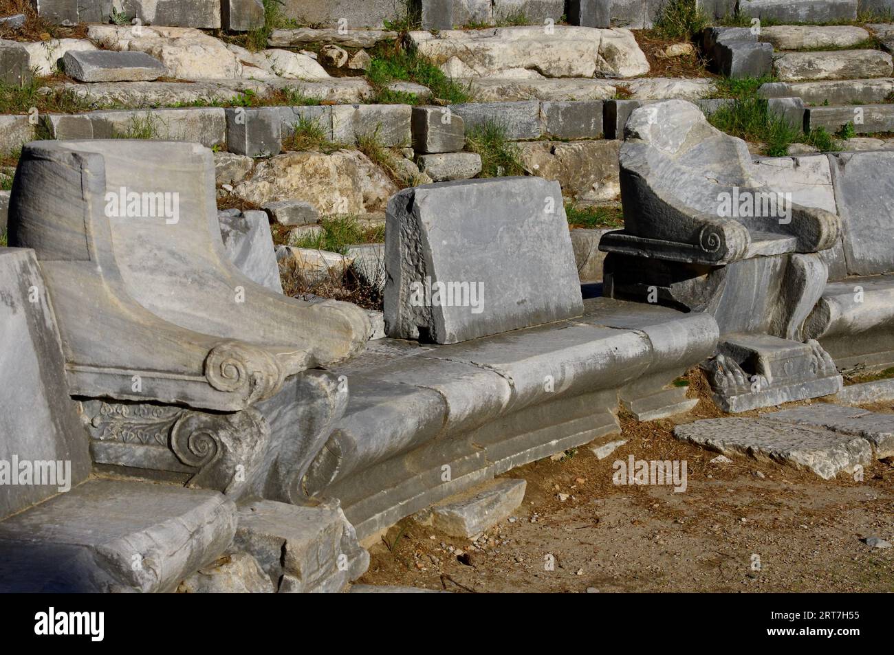 Stone Thrones at The Priene Antik Tiyatro, an Amphitheatre at The ...