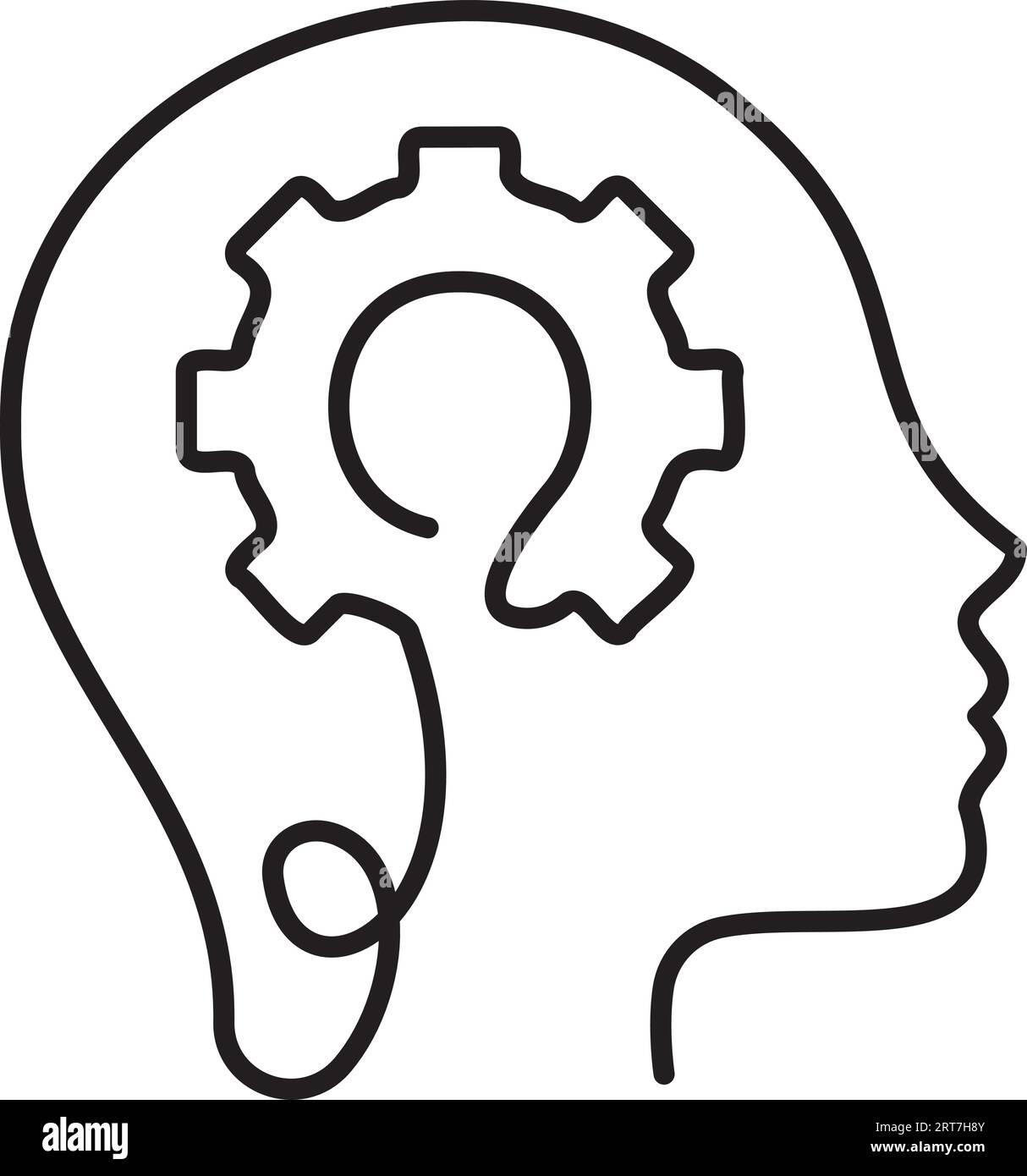 vector human head with gears. growing ideas. modern technology vector ...