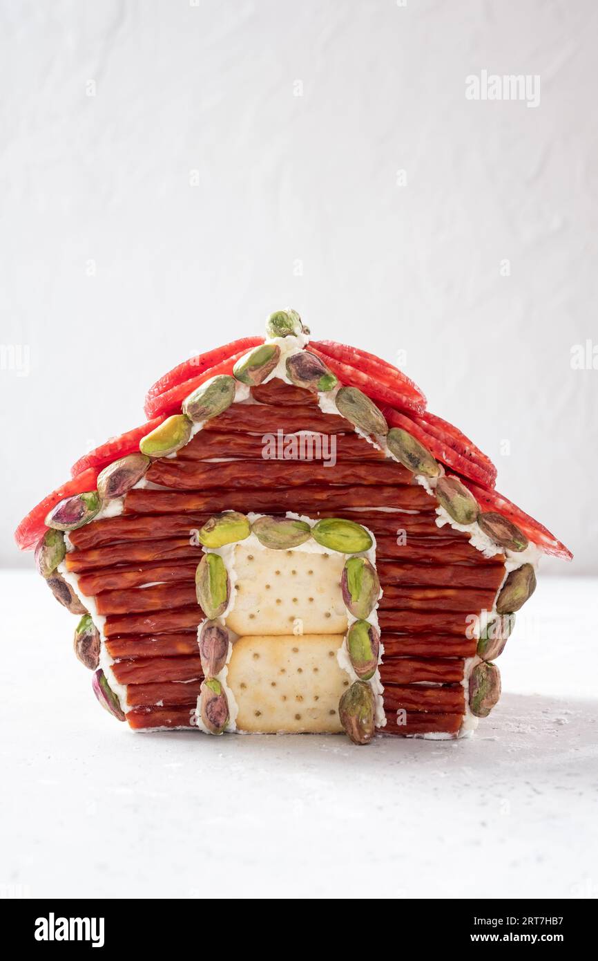 charcuterie chalet salami house for a christmas party Stock Photo - Alamy
