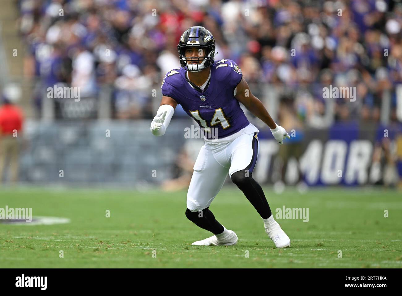 Baltimore Ravens safety Kyle Hamilton (14) in action during the first ...