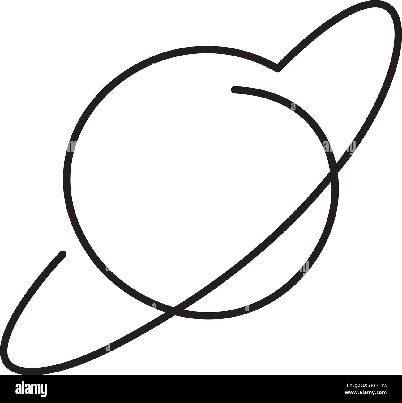 vector one line saturn. cosmos system. outer space concept vector ...