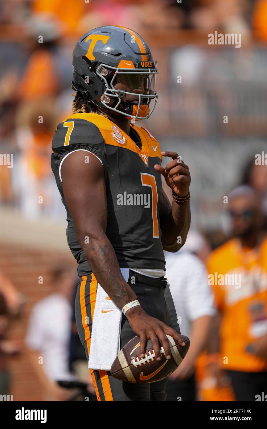September 9, 2023: Joe Milton III #7 of the Tennessee Volunteers warms ...