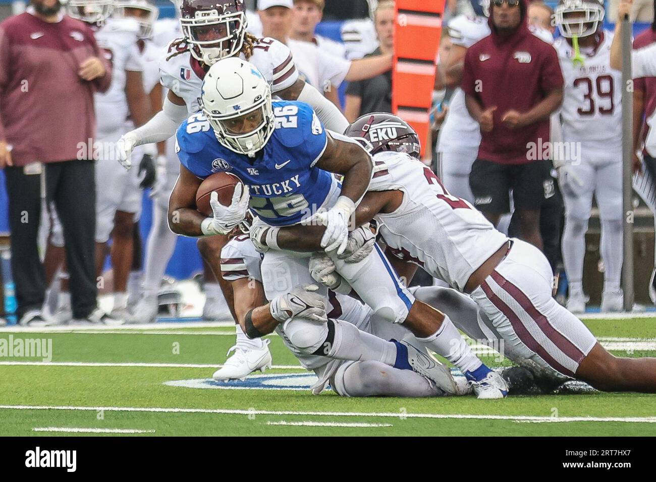 September 9, 2023: Kentucky's Ramon Jefferson (26) is tackled by EKU ...