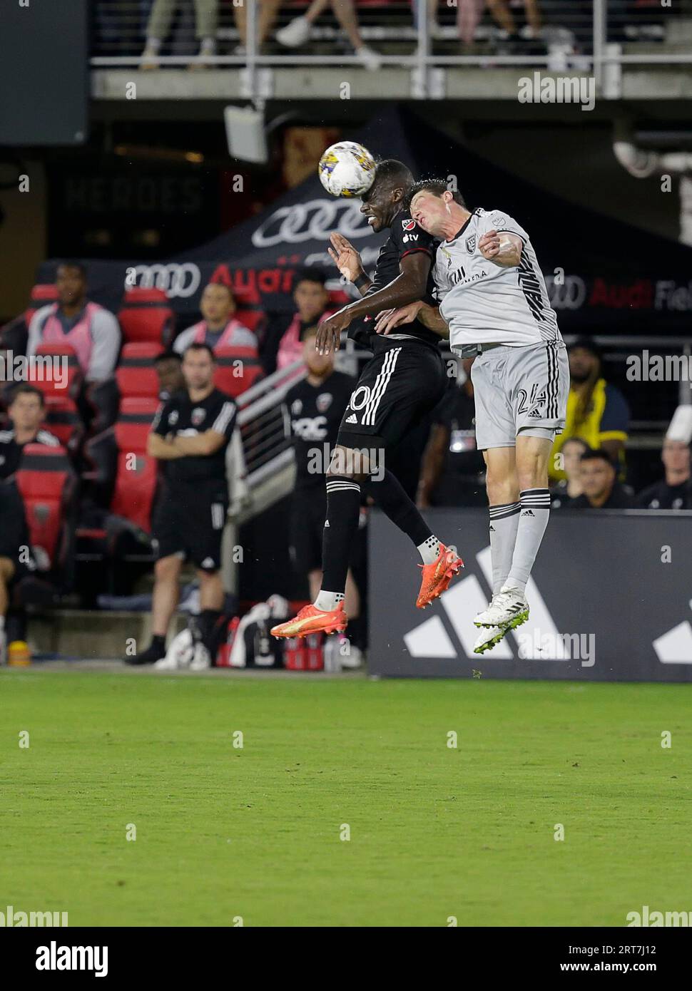 September 9, 2023: D.C. United Forward (20) Christian Benteke heads the ...