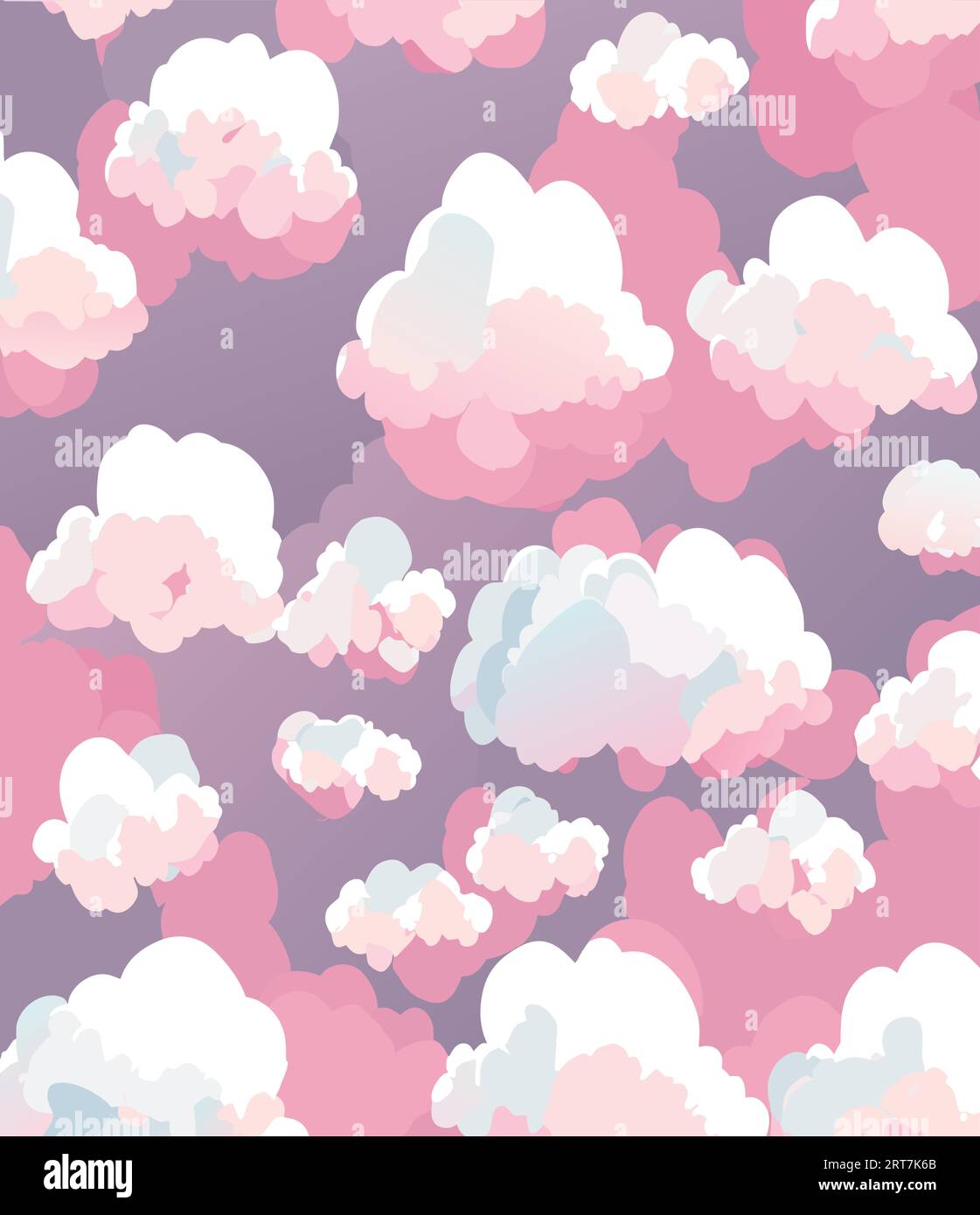 Aesthetic Pink Clouds Pattern Stock Vector Images Alamy