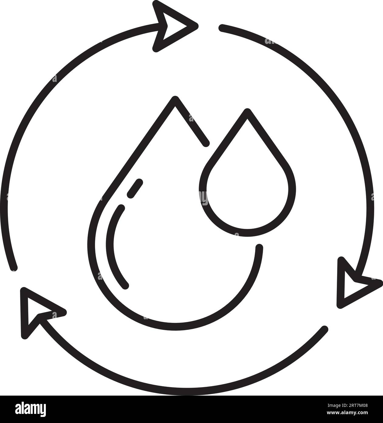 vector water drop with circle arrow. saving water. water drops and ...