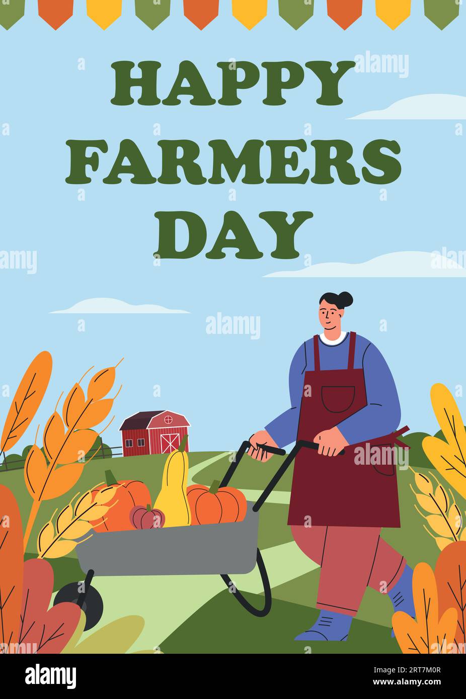 Happy farmers day poster template. Farmer at work, agricultural worker ...