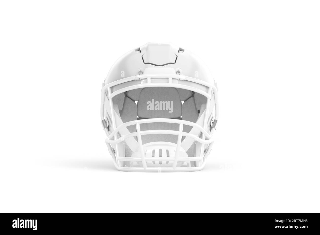 Blank white american football helmet mockup, front view Stock Photo - Alamy