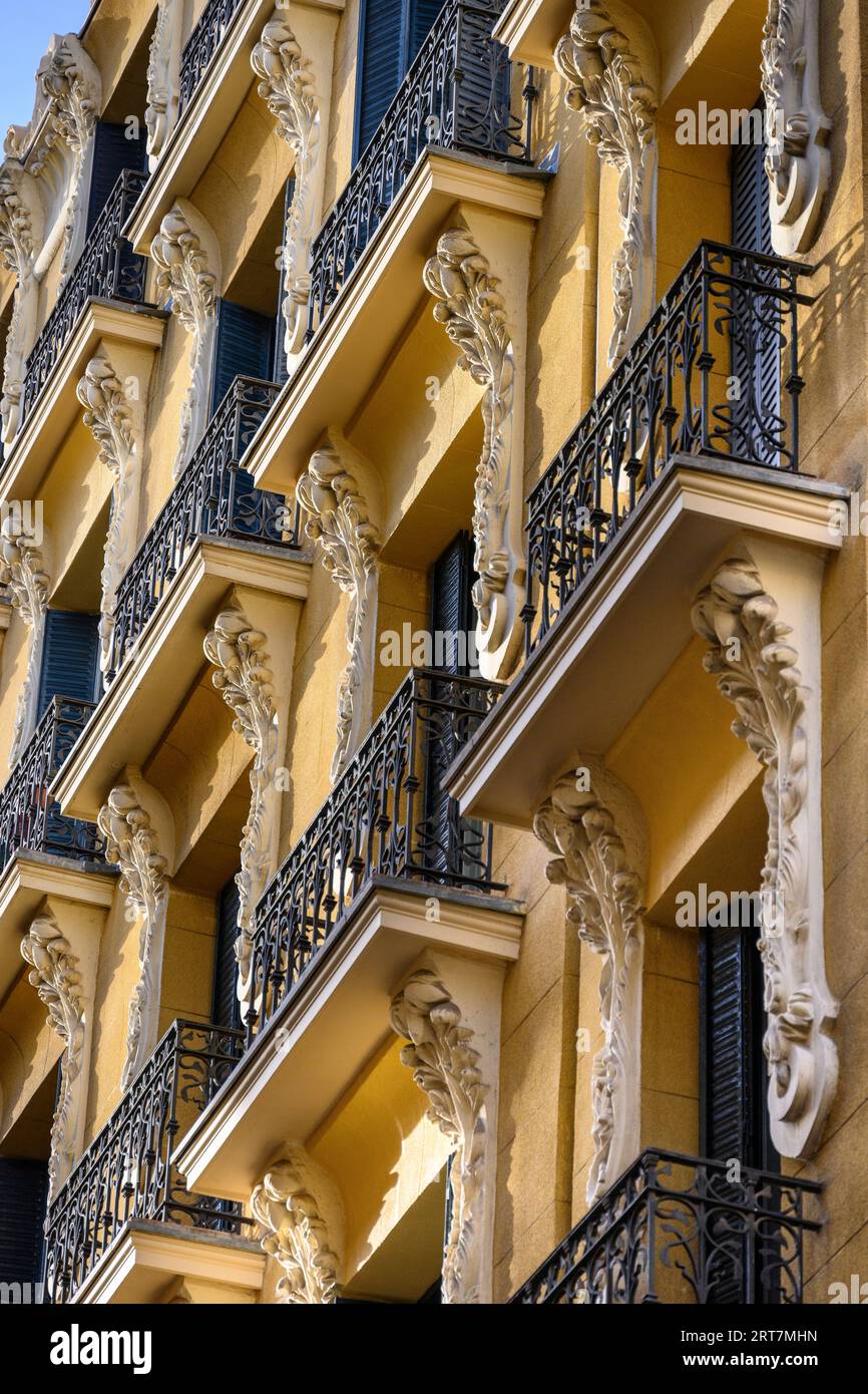 Art Nouveau decoration on a modernist building, now the Hostal la ...