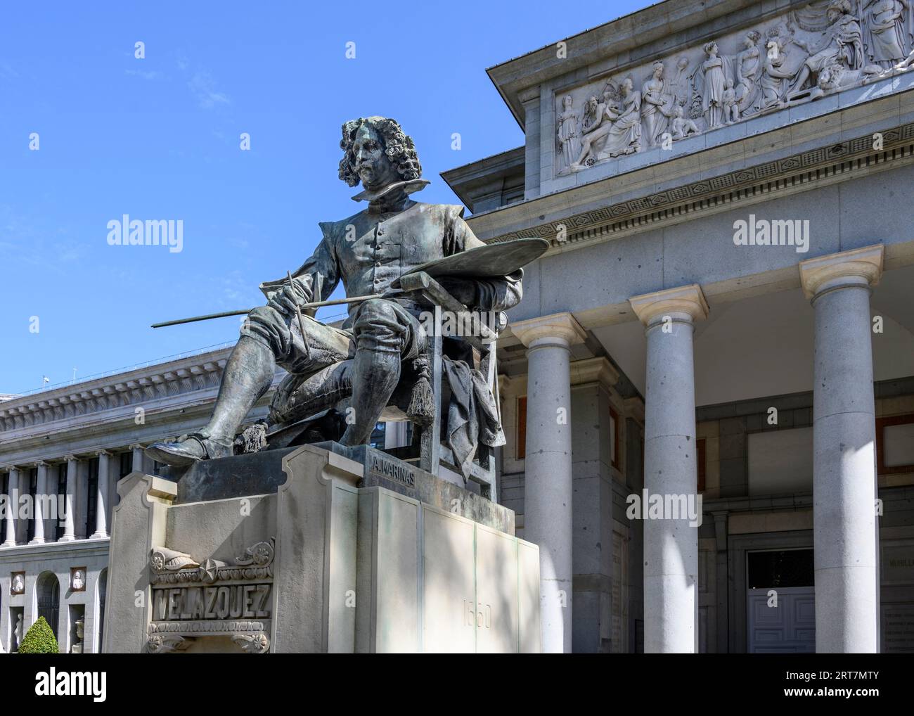 Statue of Spanish painter Diego Velazquez outside the Prado Museum ...