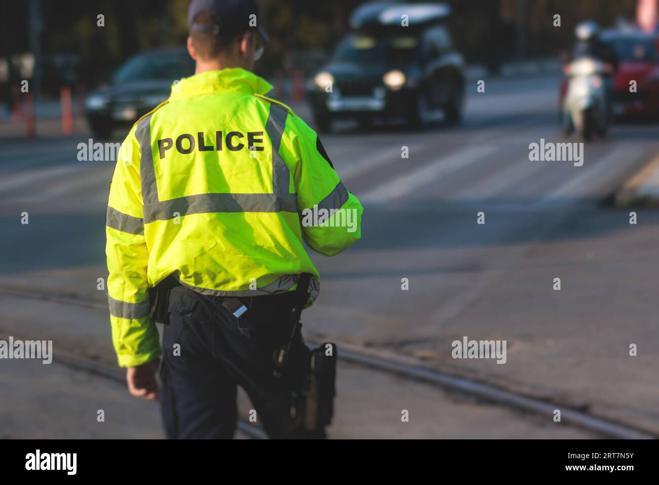 Inspector of traffic police highway patrol regulates the movement of ...