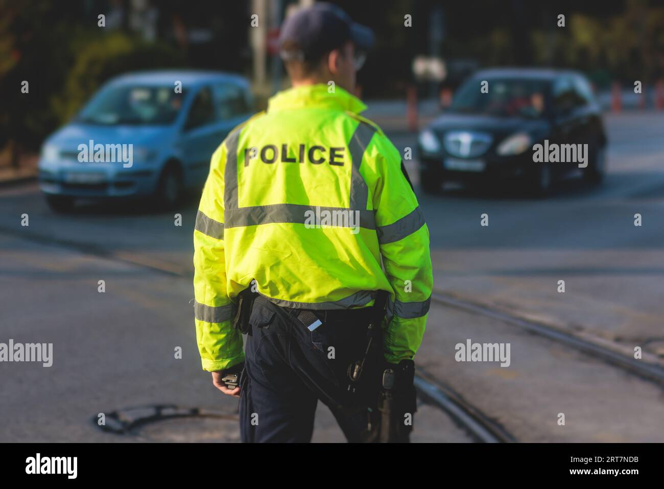 Inspector of traffic police highway patrol regulates the movement of ...