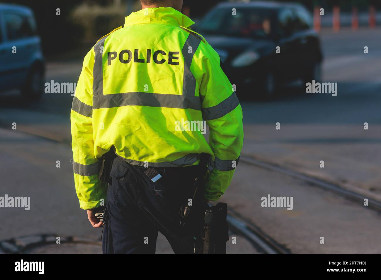 Inspector of traffic police highway patrol regulates the movement of ...