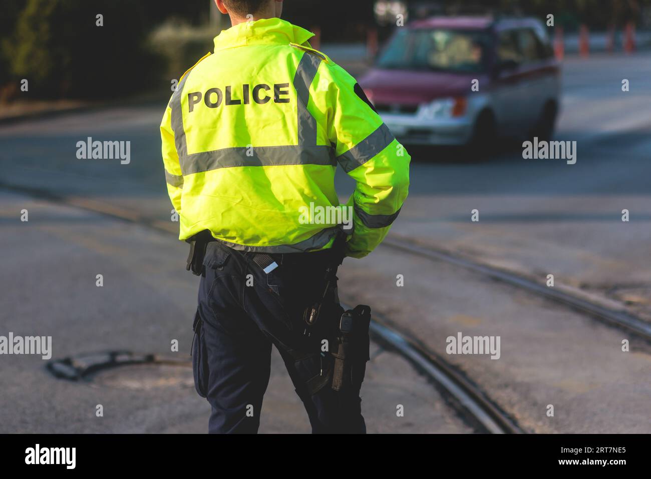 Inspector of traffic police highway patrol regulates the movement of ...