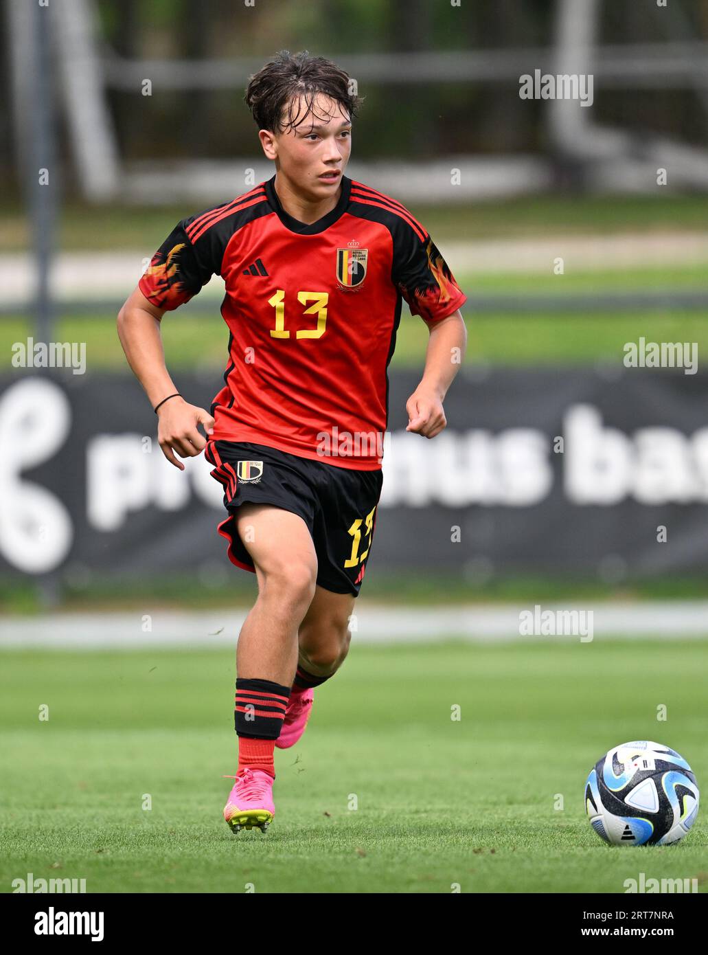 Lenn Minh Tran (13) of Belgium pictured during a friendly soccer game ...