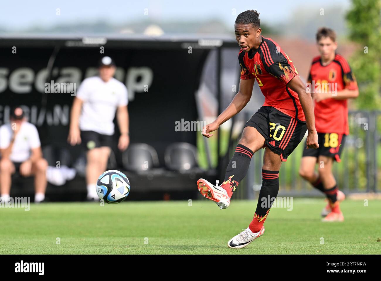 Noah Makembo-Ntemo (20) of Belgium pictured during a friendly soccer ...