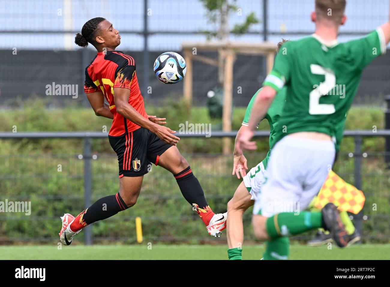 Tubize, Belgium. 11th Sep, 2023. Noah Makembo-Ntemo (20) of Belgium ...