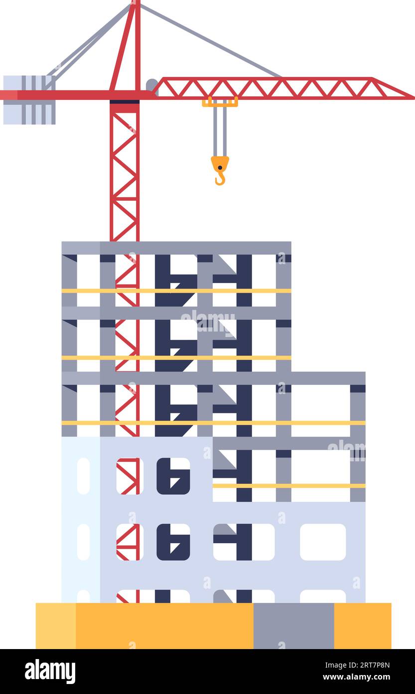Construction process. Multi story residential house building ...