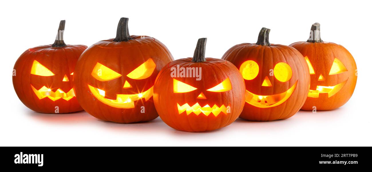 Halloween background pumpkins burning Cut Out Stock Images & Pictures ...