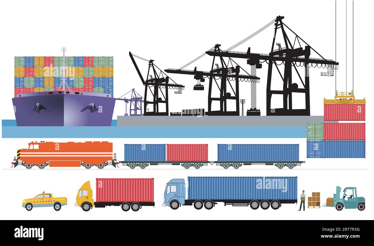 Container terminal Stock Vector Images - Alamy