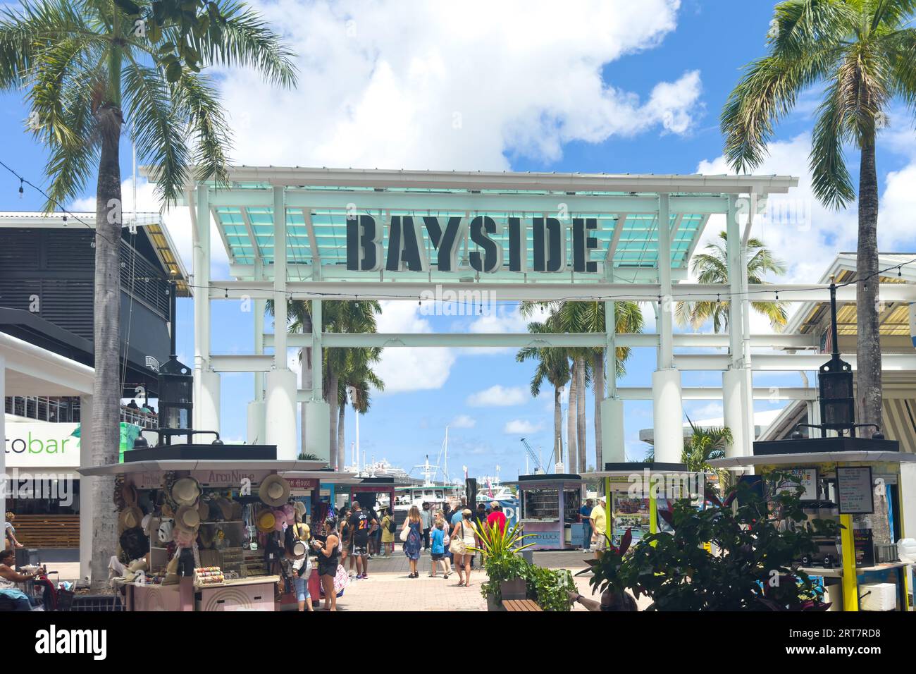 Miami, Florida - August 25th, 2023: Bayside Marketplace, a festival ...