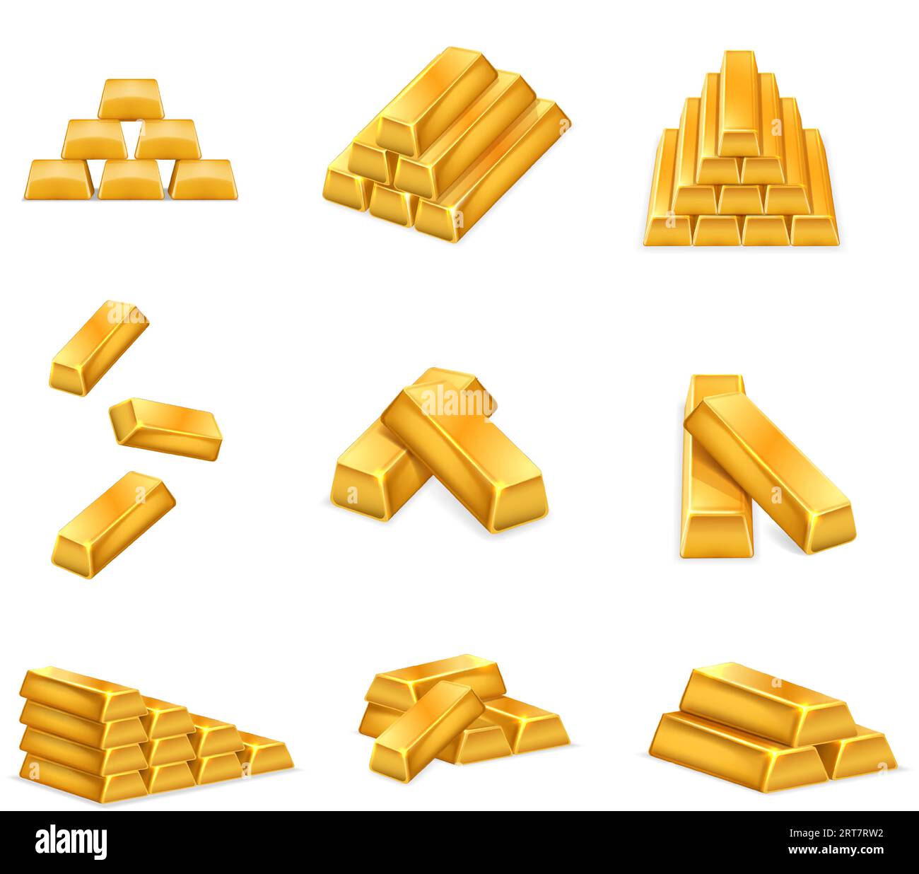 Gold bars. Shimmering golden bricks, stacked pure gold ingots. Banking ...