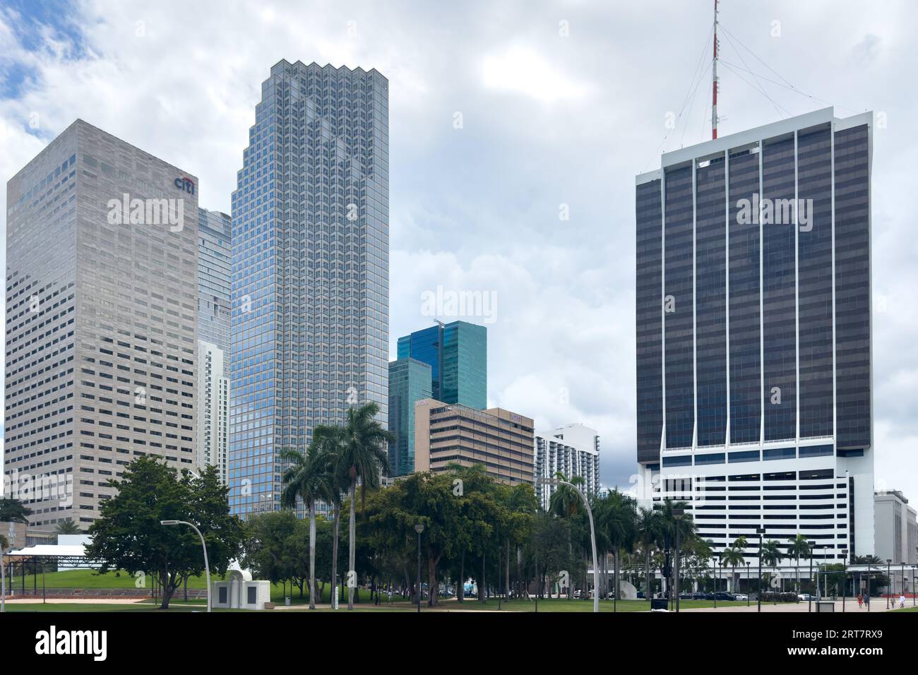 Miami, Florida - August 25th, 2023: Downtown Miami's cityscape, towers ...