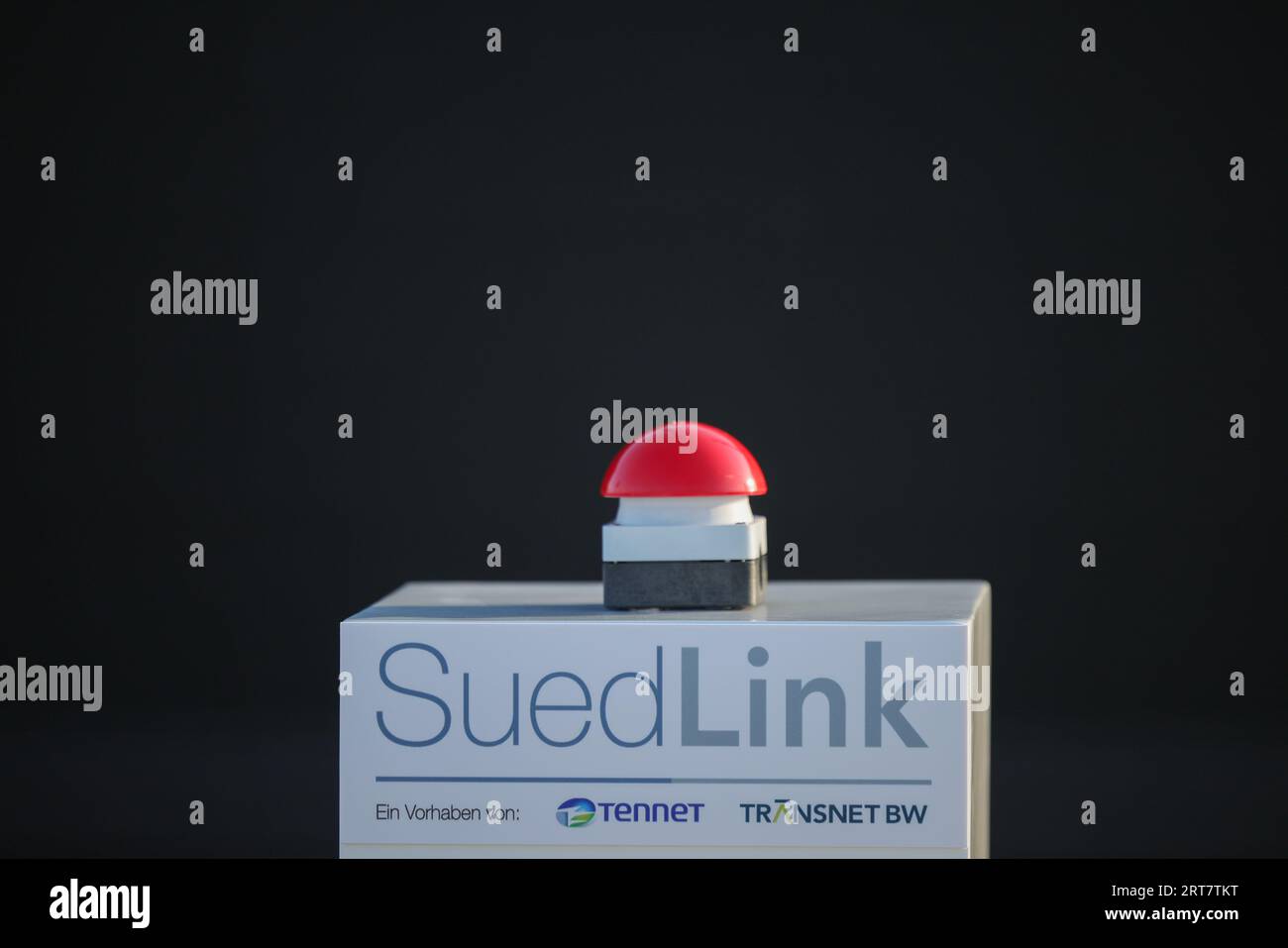 Wewelsfleth, Germany. 11th Sep, 2023. A red start button is seen at the ...