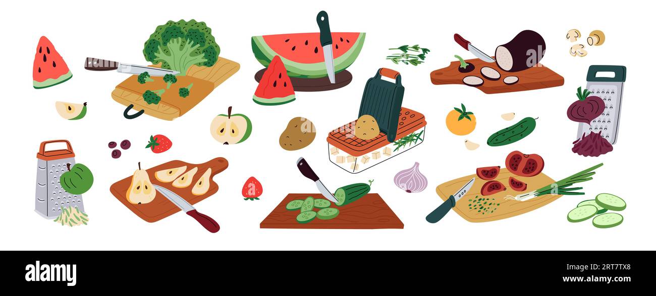 Grating vegetables Stock Vector Images - Alamy