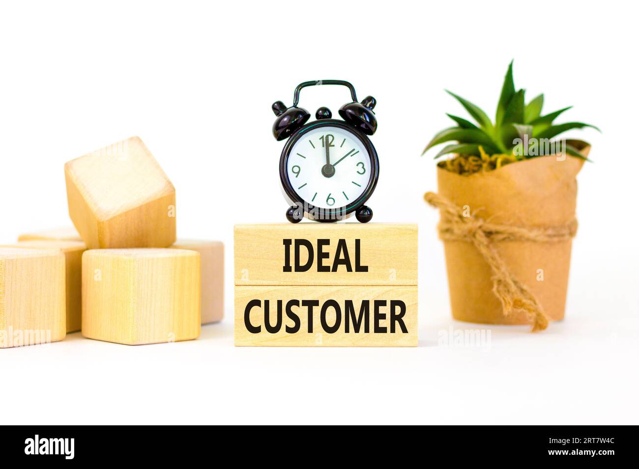 Ideal customer symbol. Concept words Ideal customer on beautiful wooden ...