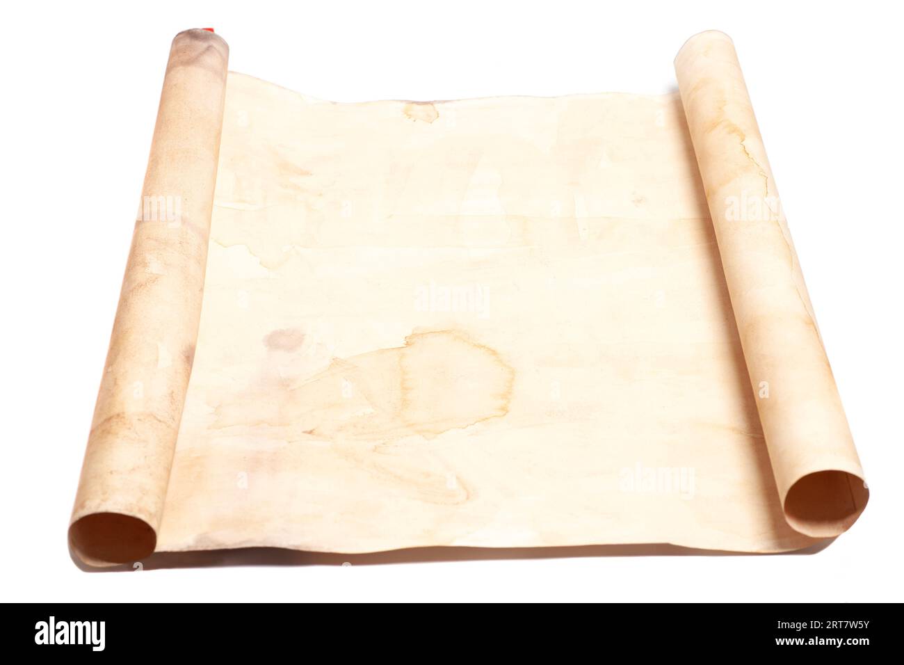 Old paper parchment scroll isolated on white Stock Photo - Alamy