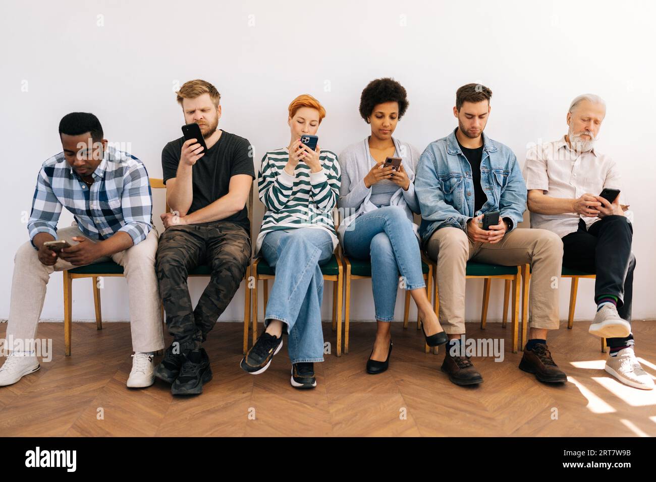 Front view of multicultural and different ages professional business ...