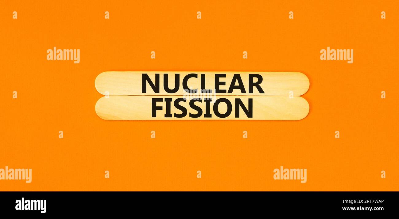 Nuclear fission symbol. Concept words Nuclear fission on beautiful ...