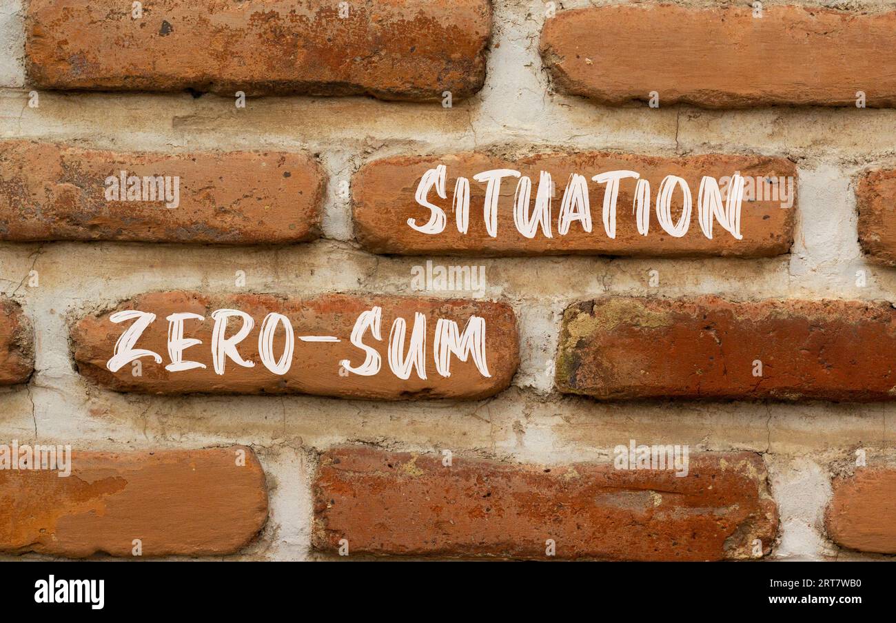 Zero-sum situation symbol. Concept words Zero-sum situation on ... Zero-sum situation symbol. Concept words Zero-sum situation on ...